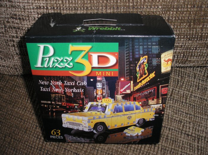 MINI PUZZ-3D NEW YORK TAXI CAB Three Dimensional Jigsaw Puzzle by WREBBIT!