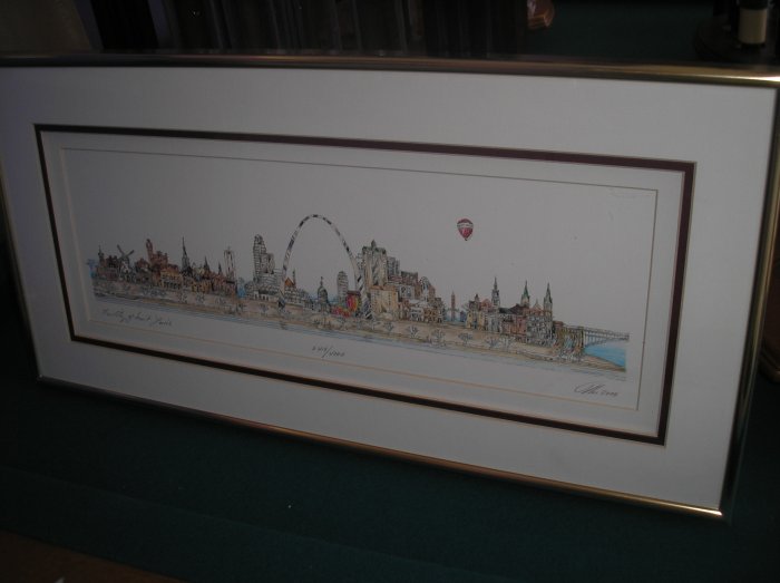CITY OF ST. LOUIS framed TRIPLE-MATTED print by JOHN PILS 2419/4000 ...