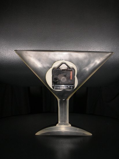 MARTINI GLASS SHAPED COCKTAIL CLOCK with OLIVES for WALL or can stand ...