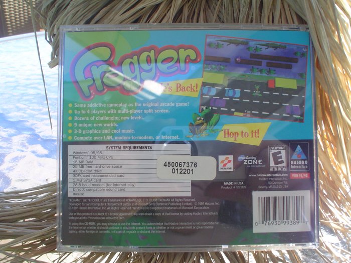 FROGGER CD-ROM GAME FOR WINDOWS 95/98 by HASBRO INTERACTIVE!