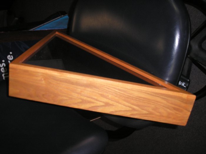 TRIANGLE FLAG DISPLAY CASE - WOOD & GLASS - CLEAN LINES - BEAUTIFUL ...
