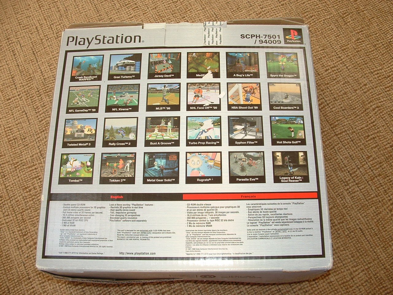 SONY PLAYSTATION PS1 DUAL SHOCK CONSOLE SYSTEM - MODEL SCPH-7501 ...