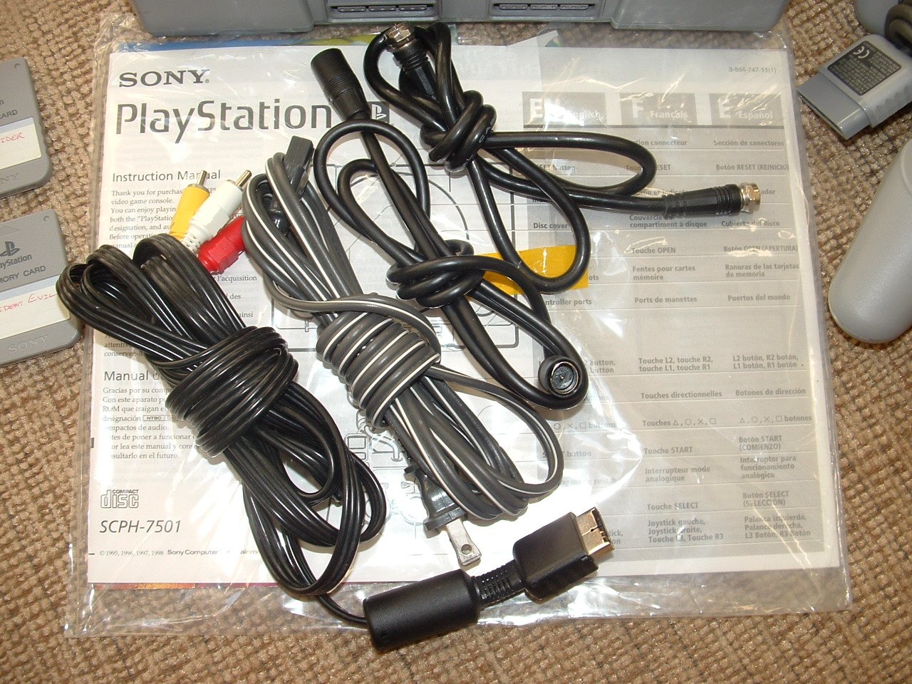 SONY PLAYSTATION PS1 DUAL SHOCK CONSOLE SYSTEM - MODEL SCPH-7501 ...