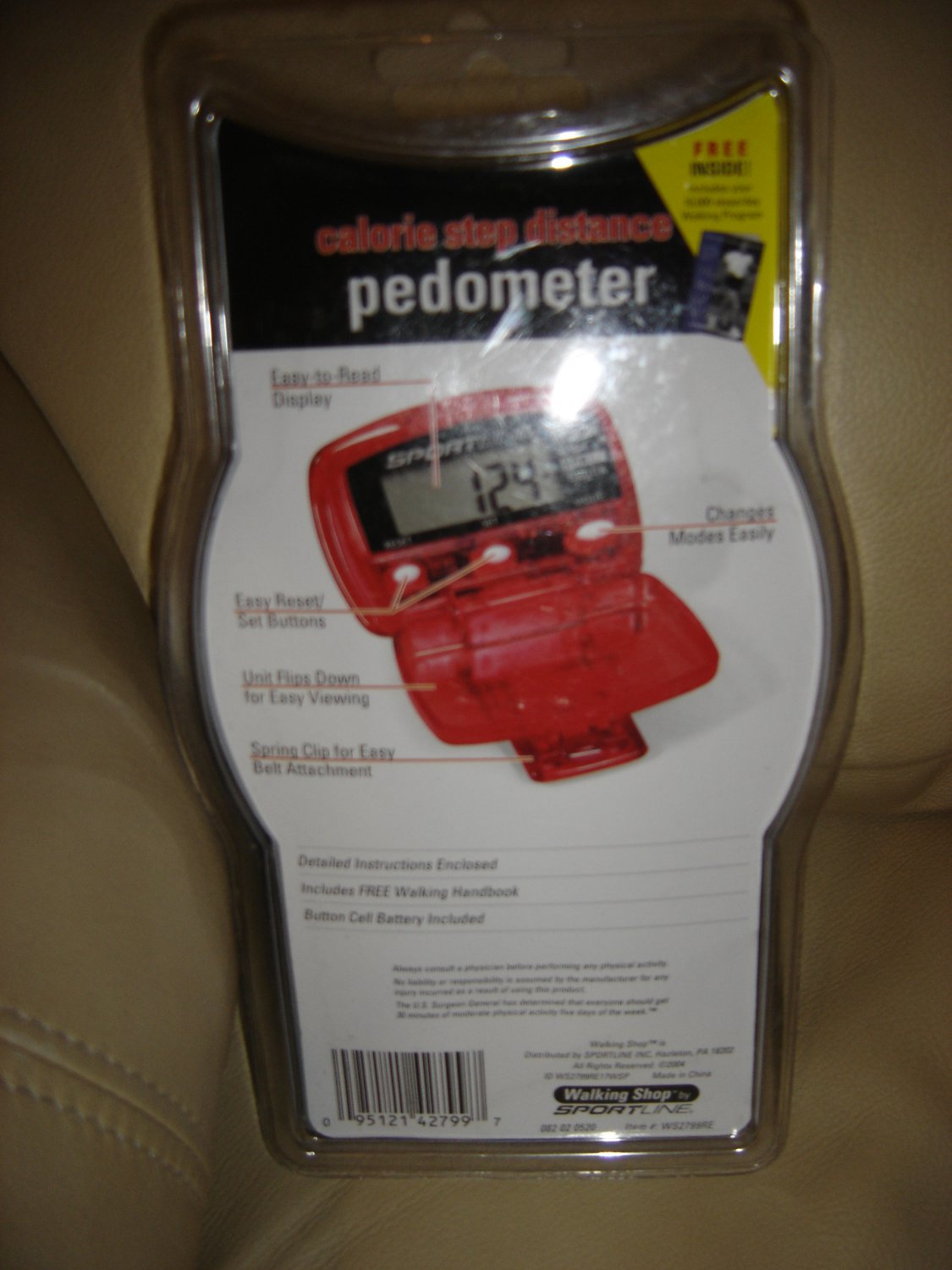 WALKING SHOP SPORTLINE STEP, DISTANCE & CALORIE PEDOMETER - BRAND NEW!