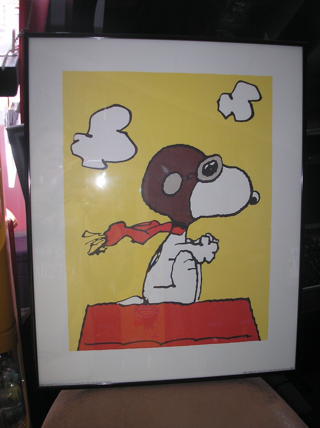 SNOOPY as WORLD WAR I FLYING ACE FRAMED PRINT with GLASS COVER ...