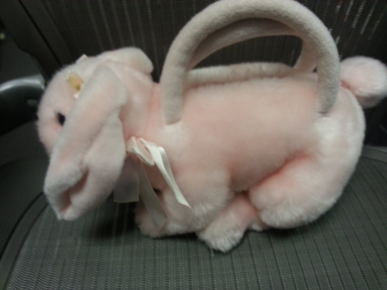 BUNNY RABBIT Zipper 13" PINK PLUSH Purse/Handbag by TOBY - PERFECT for ...
