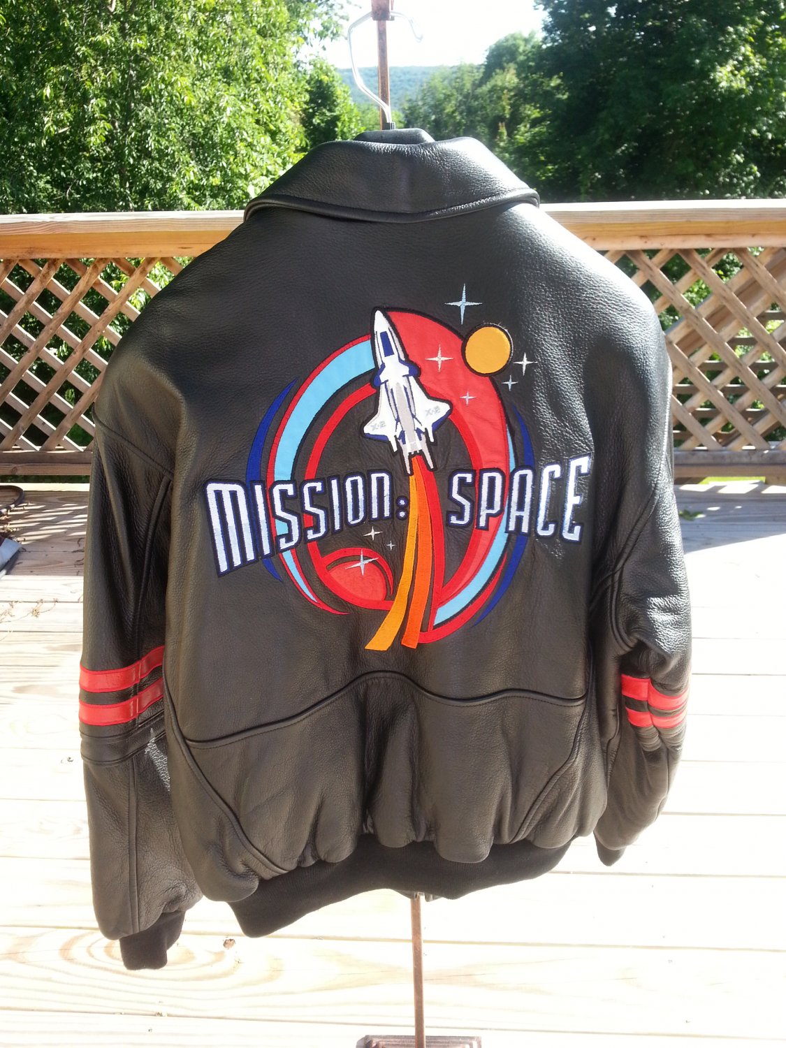 WALT DISNEY EPCOT MISSION: SPACE LEATHER BOMBER JACKET-SZ M-THE HOLY ...