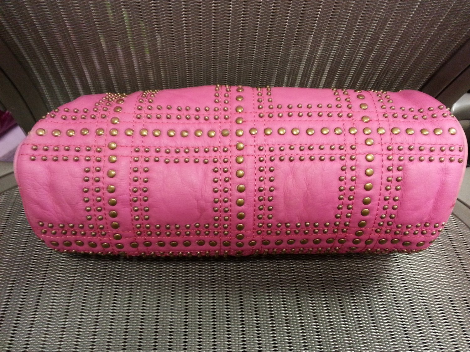 Nicole Miller Collection Mini Studded Fuschia Pink Barrel Bag!
