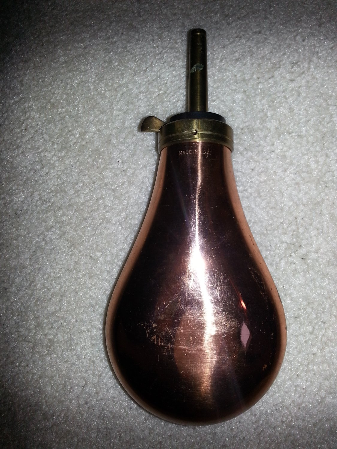 Ornate Colonial Williamsburg Brass & Copper Gunpowder Flask/Container ...