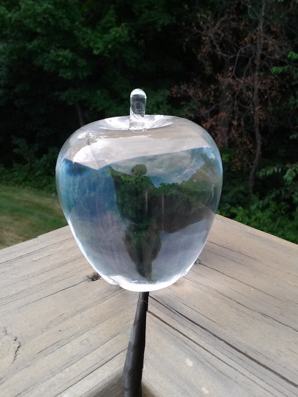 Authentic Steuben Classic Temptation Crystal Apple Paperweight - Signed!