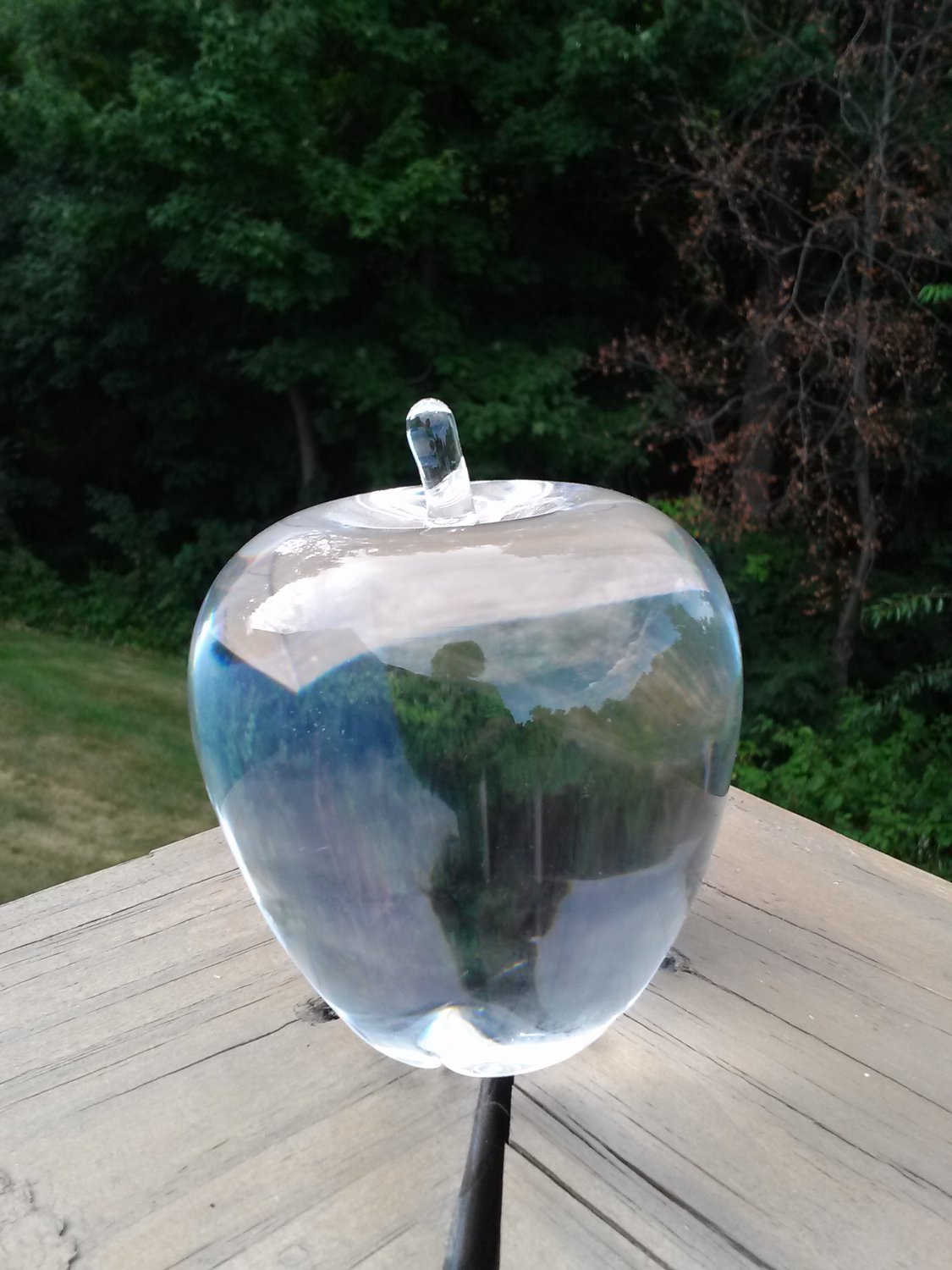 Authentic Steuben Classic Temptation Crystal Apple Paperweight - Signed!