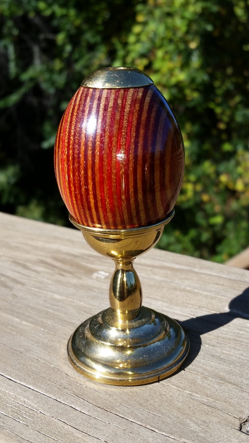 Vintage Van Cort Kaleidoscope Nicholas Egg Striped Wood with Brass ...