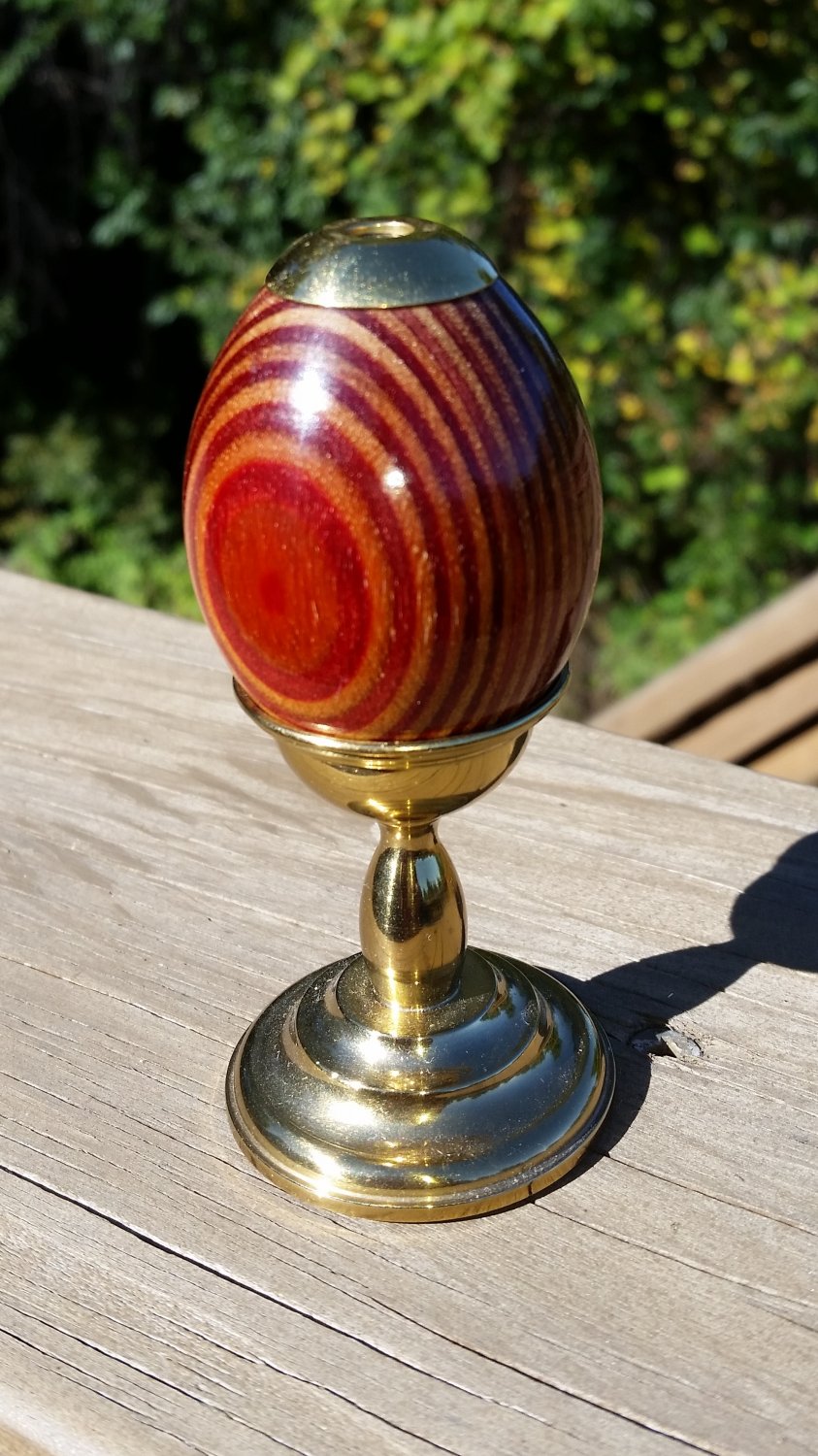 Vintage Van Cort Kaleidoscope Nicholas Egg Striped Wood with Brass ...