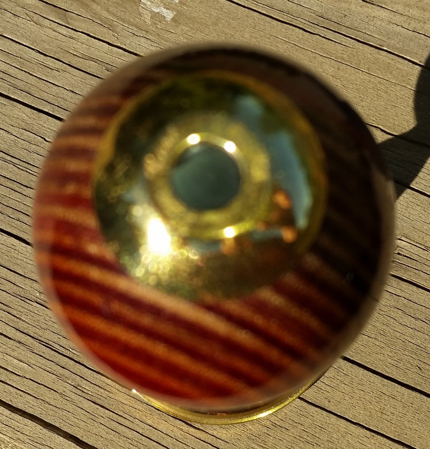 Vintage Van Cort Kaleidoscope Nicholas Egg Striped Wood with Brass ...
