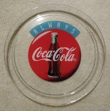 Vintage 1993 Always Coca Cola Glass Plate Round 14" Platter Dish Plate ...