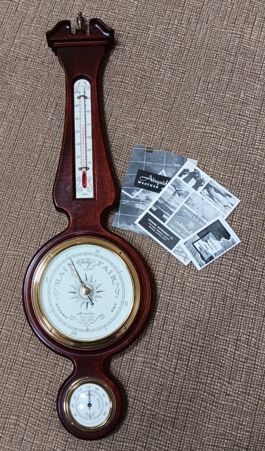 Vintage Airguide Mahogany Banjo Barometer/Thermometer/Hydrometer from ...