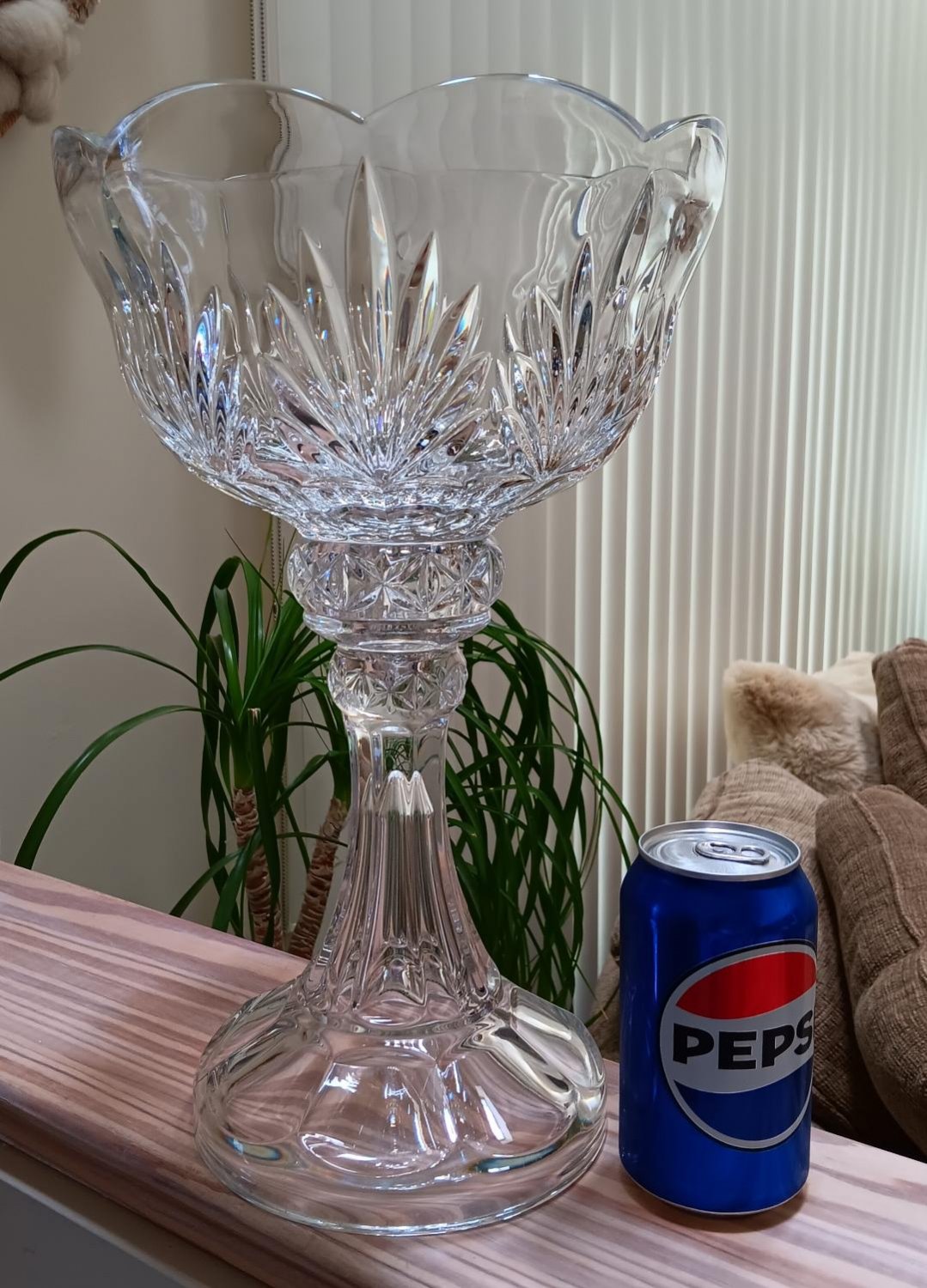 Vintage Magnificent 14 inch Tall Cut Crystal Pedastal Centerpiece ...