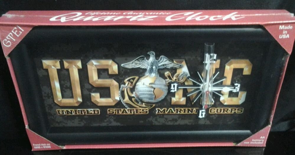 NEW USMC MARINE CORPS QUARTZ CLOCK GTEI