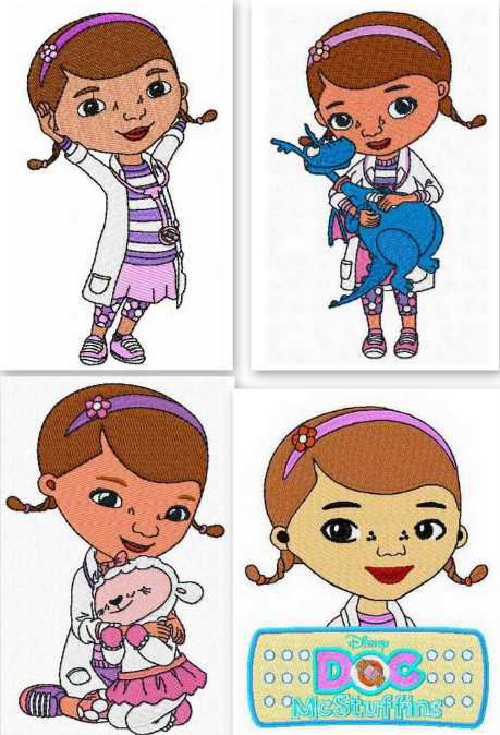 Doc McStuffins Lambie Dragon Stuffy 4 Digitized Machine Embroidery ...