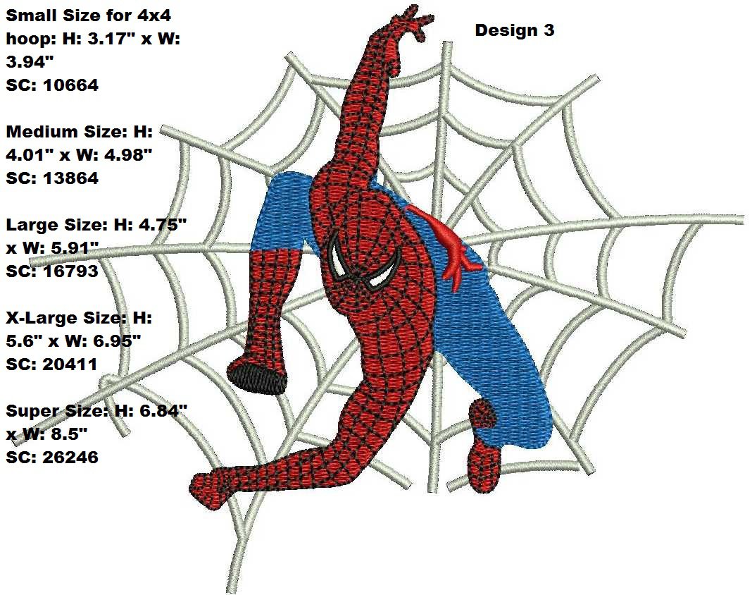 Spiderman 4 Digitized Machine Embroidery Designs Machine Embroidery ...