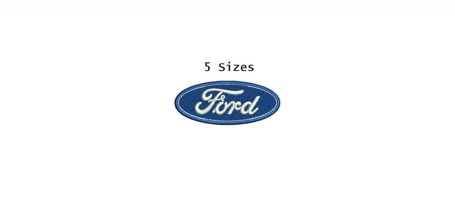 Ford Car Emblem 5sizes Digitized Machine Embroidery Design EMAIL DELIVERY