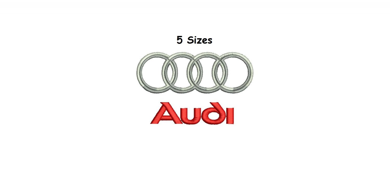 Audi Car Emblem 5sizes Digitized Machine Embroidery Design EMAIL DELIVERY