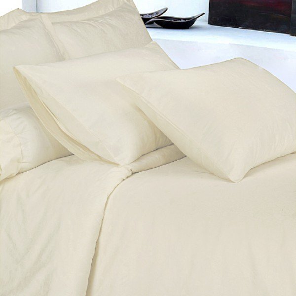 1000TC SOLID IVORY SHEET SET IN KING SIZE - 100% PURE COTTON