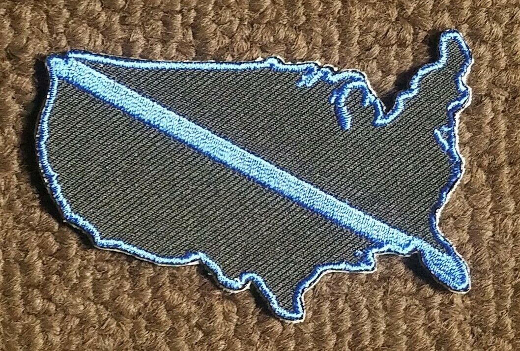 United States BACK THE BLUE US Map Thin Blue Line Law Enforcement ...