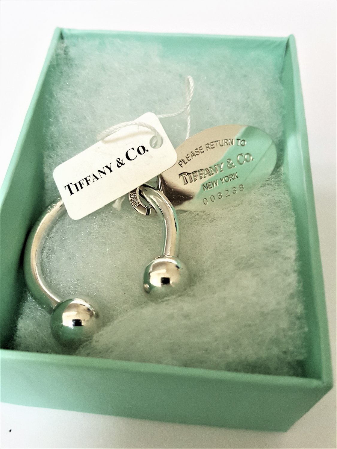 TIFFANY AND CO. KEY CHAIN ~ PLEASE RETURN TO TIFFANY ~RARE ~ SOLID 925 ...