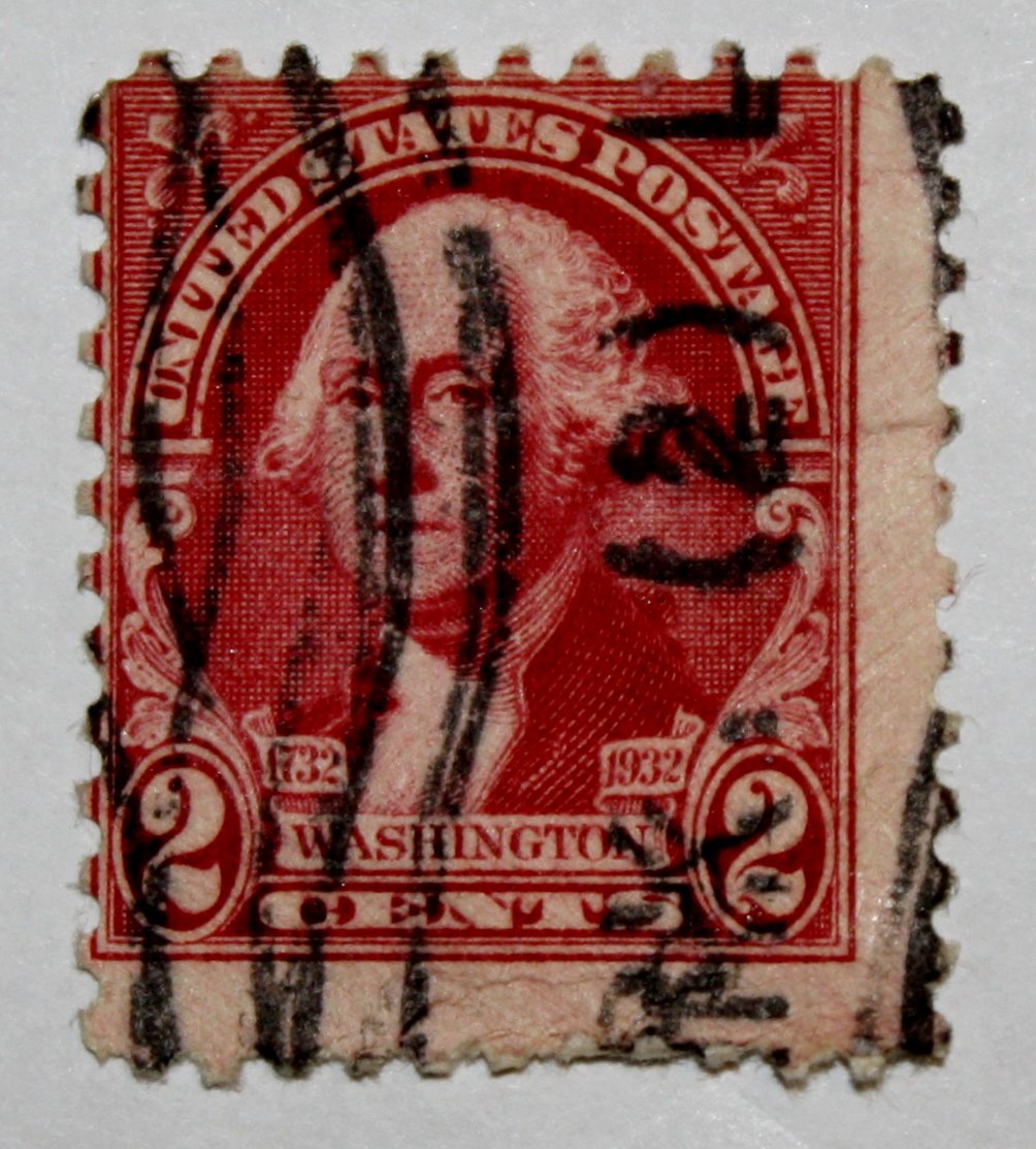 2-U.S. Cat. # 707 - 1932 2c Washington by Gilbert Stuart