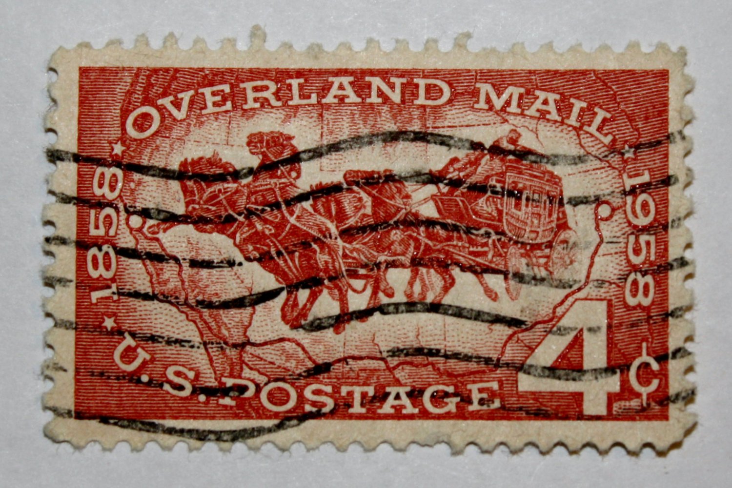 U.S. Cat. # 1120 - 1958 4c Overland Mail