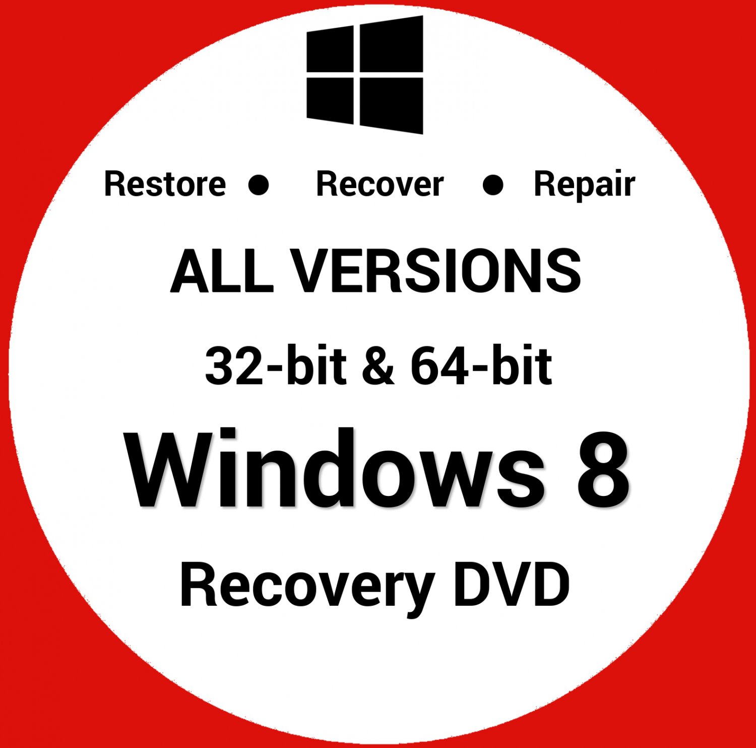 Windows 8 Enterprise 32 Bit Recovery Reinstall Boot Restore DVD Disc Disk