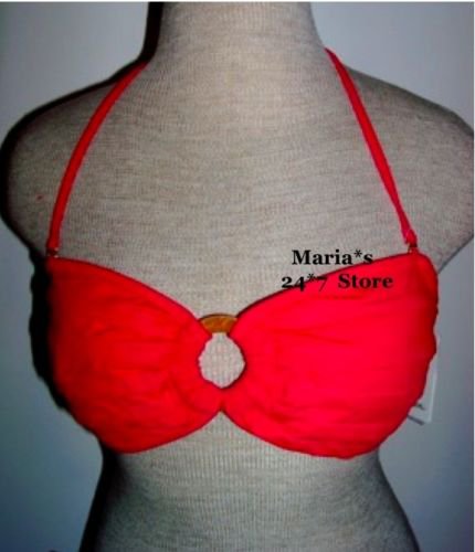 Leilani Cherry String Bikini Swim Suit Top Women's Sz 8 $78