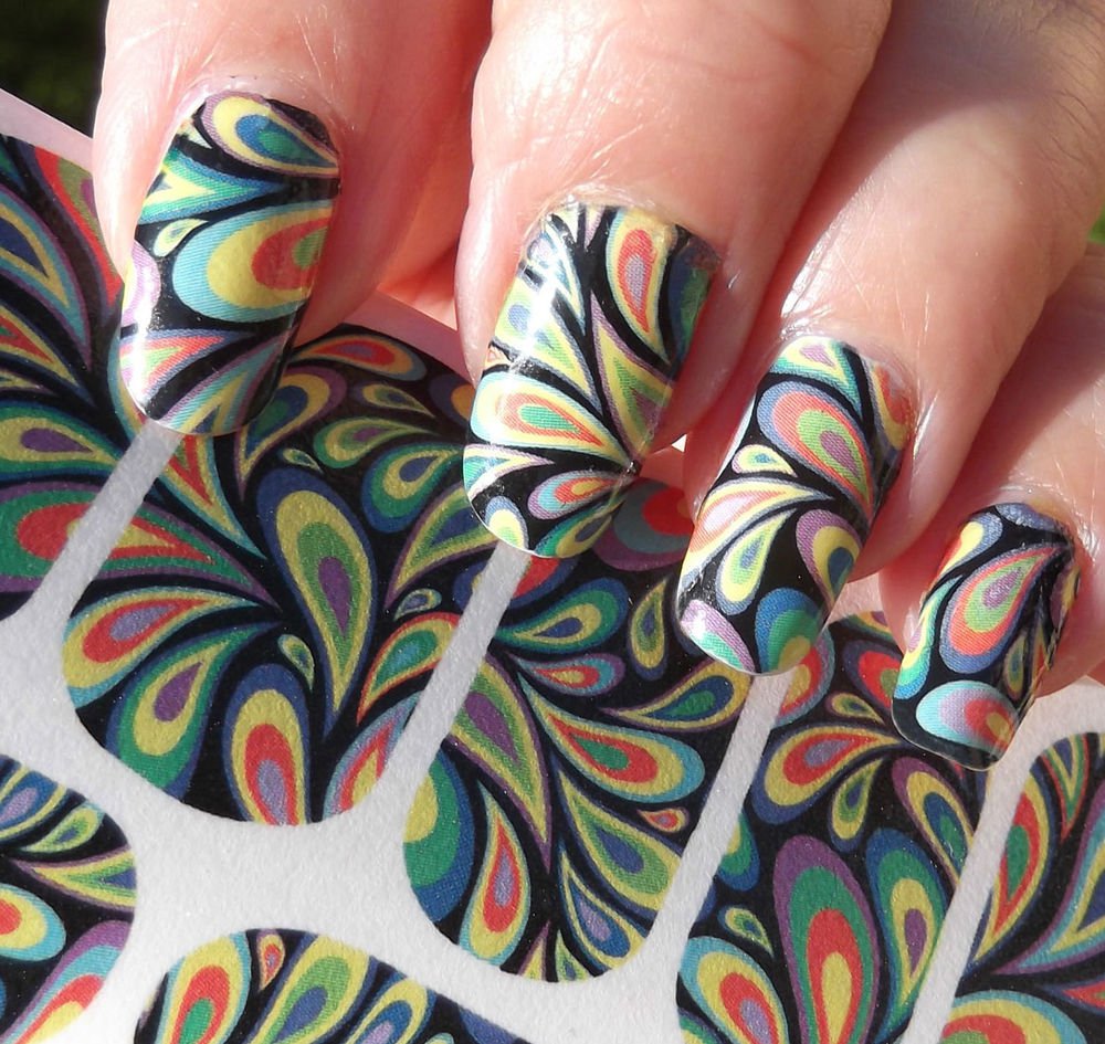 PSYCHEDELIC NAILS 18 Full Nail Decals (PSY) Nail Art WaterSlide ...