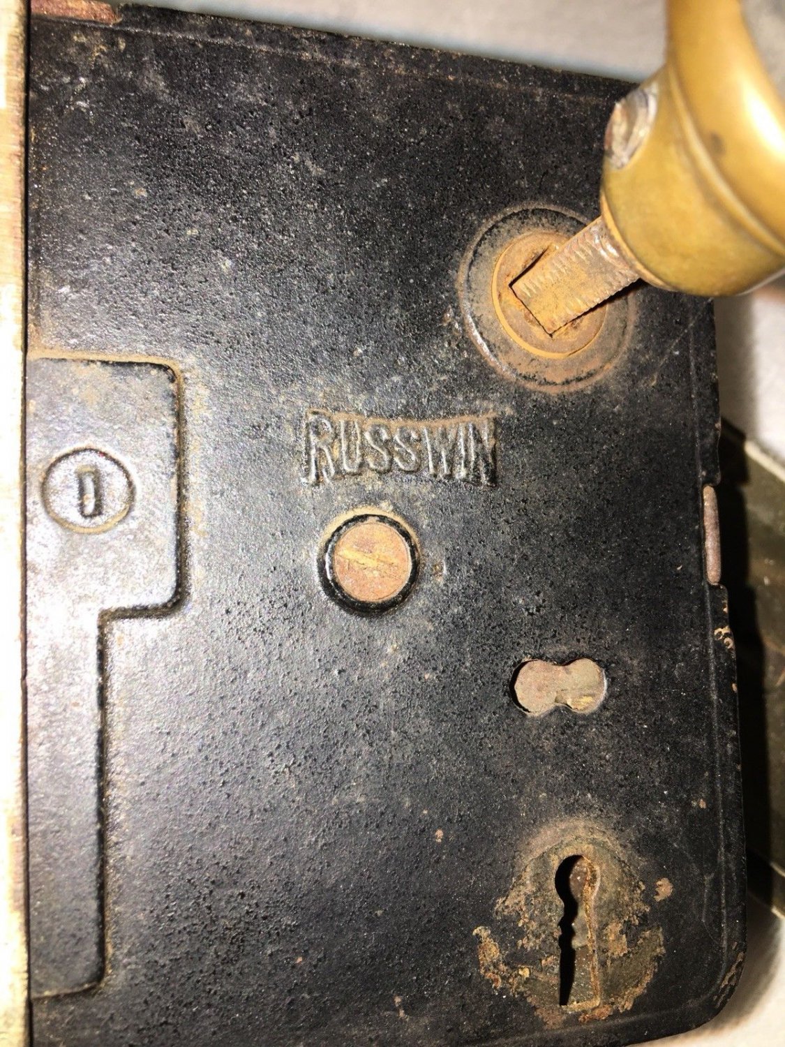 Vintage Art Deco RUSSWIN Mortise Door Lock Set, Matching 12 pt. Crystal ...