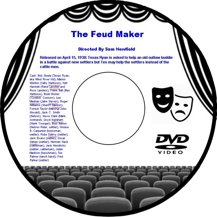 The Feud Maker 1938 DVD Film Action Bob Steele Marion Weldon Karl ...