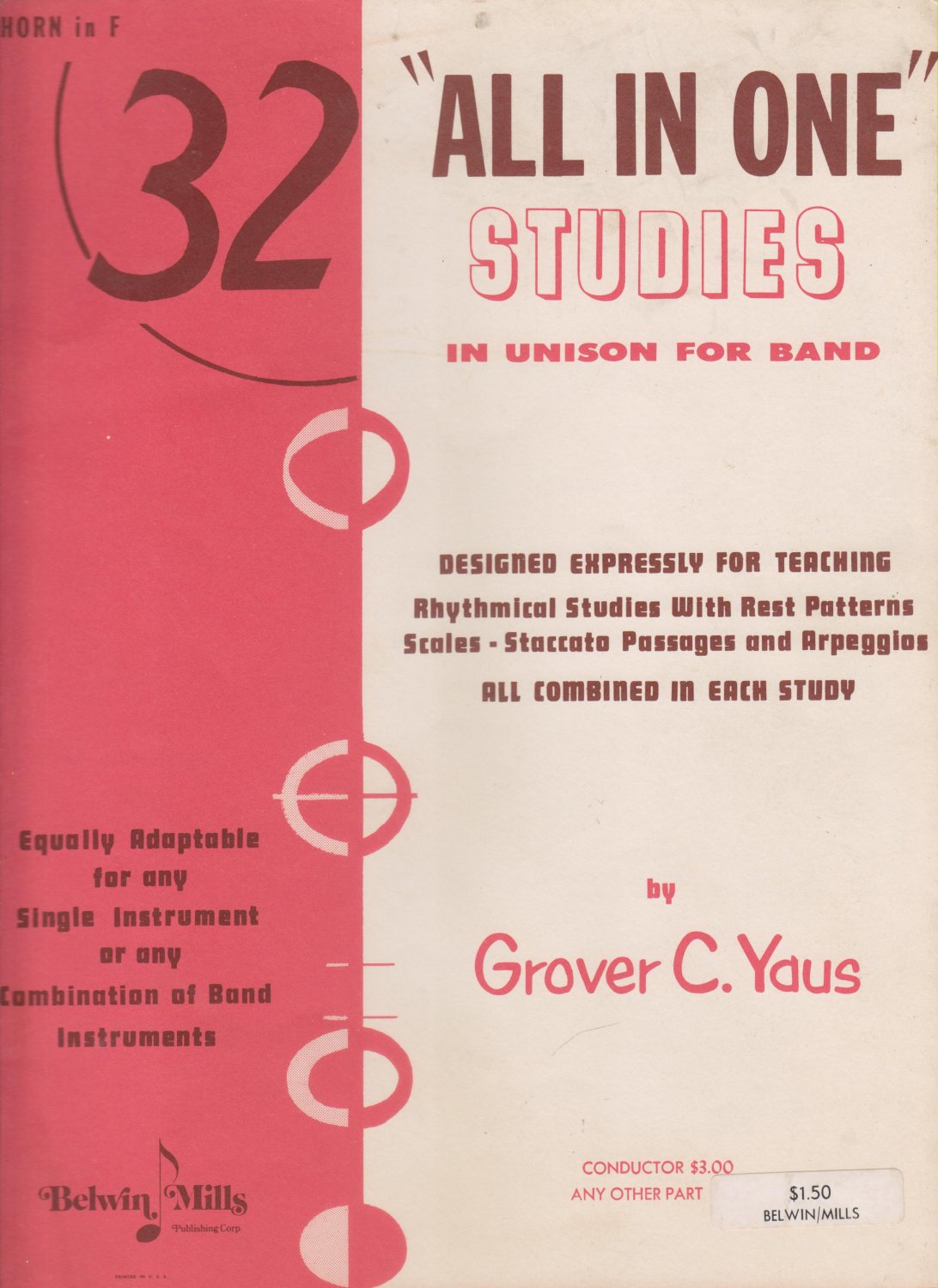 "32 "ALL IN ONE" STUDIES IN UNISON FOR BAND-horn in "f"