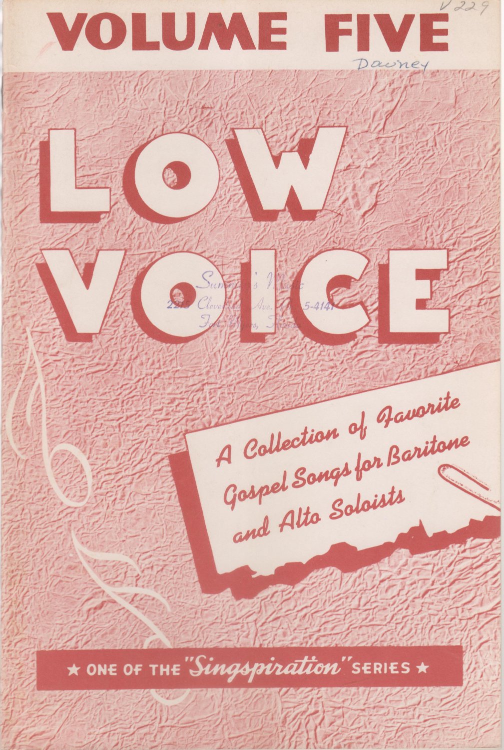 Homer Rodeheaver's Low Voice Collection No. 5