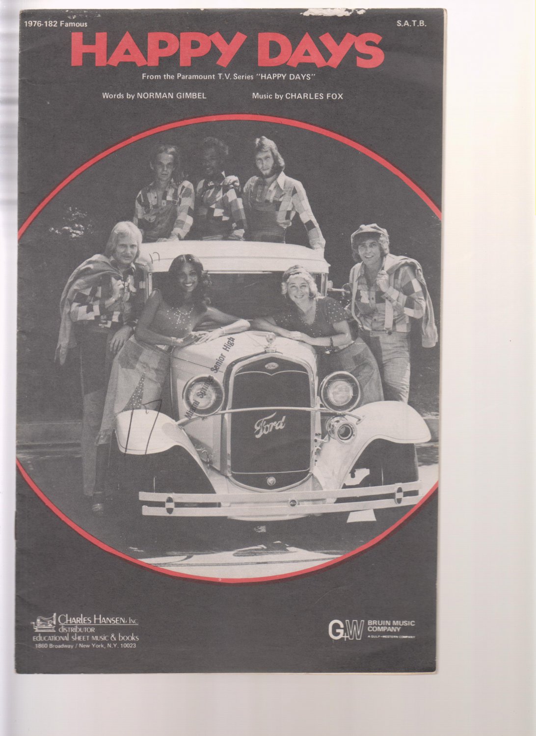 Happy Days: From the Paramount T.V. Series "Happy Days" Sheet music