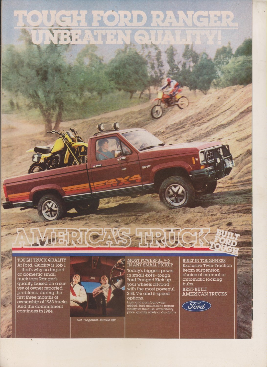 1984 Ford Ranger Ad Advertisement Vintage