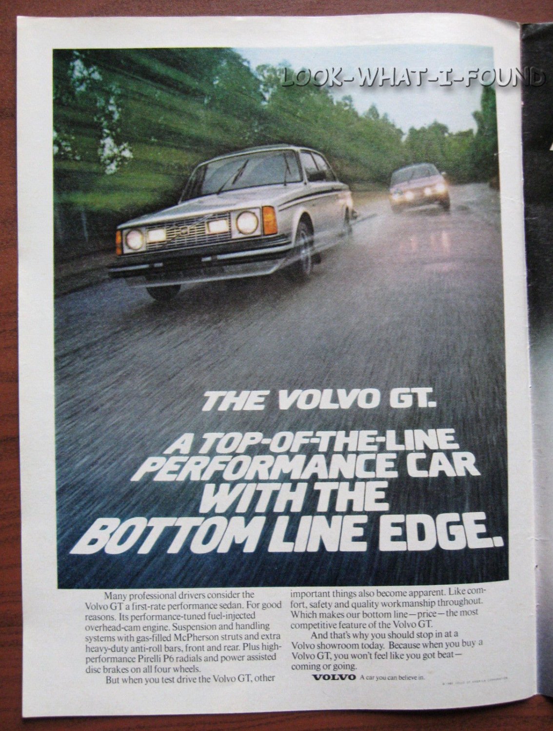 1980 VOLVO GT Magazine/Print Ad ~silver ~on the road ~Vintage Car ...