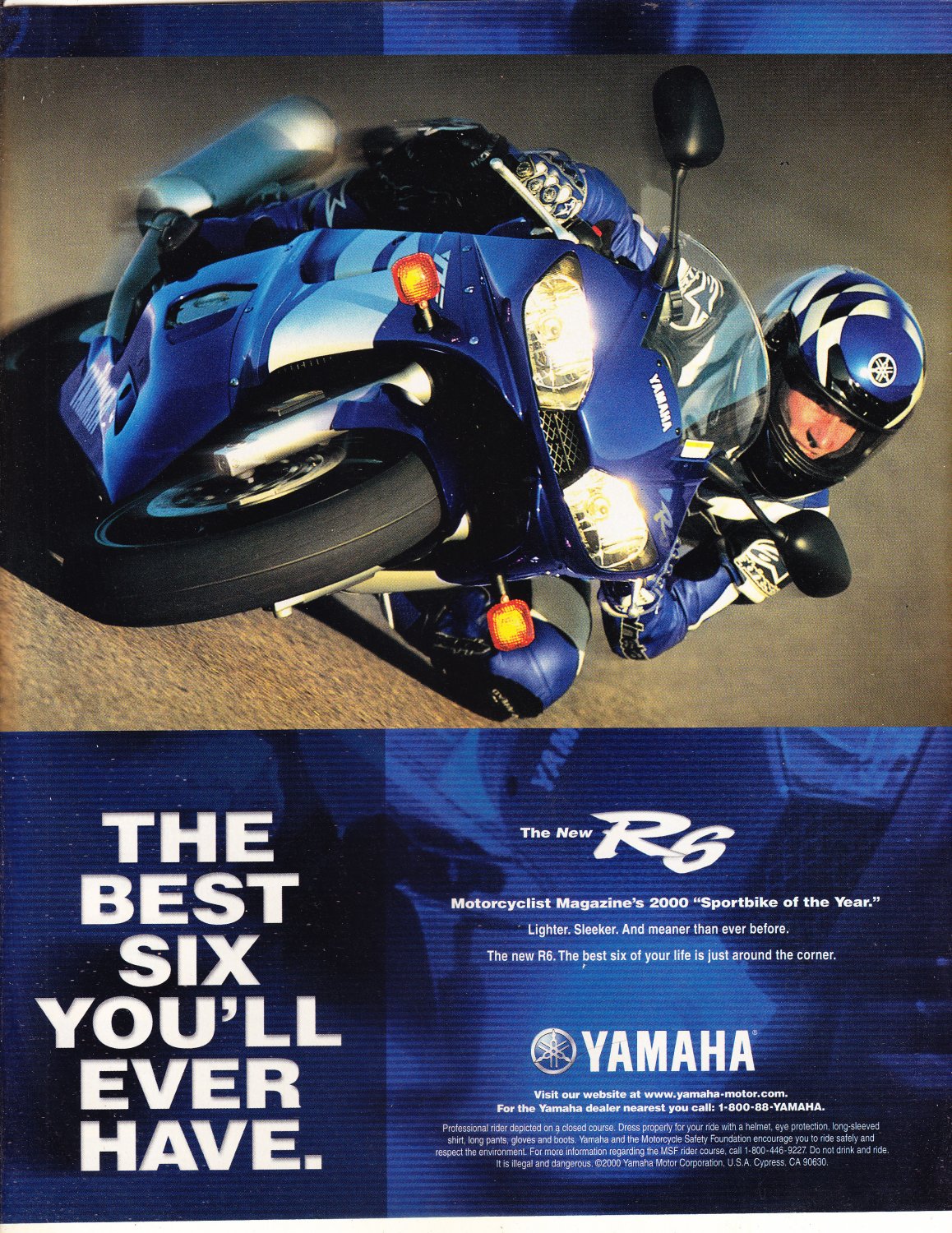 Yamaha Motorcycle R6 Magazine Advertisement