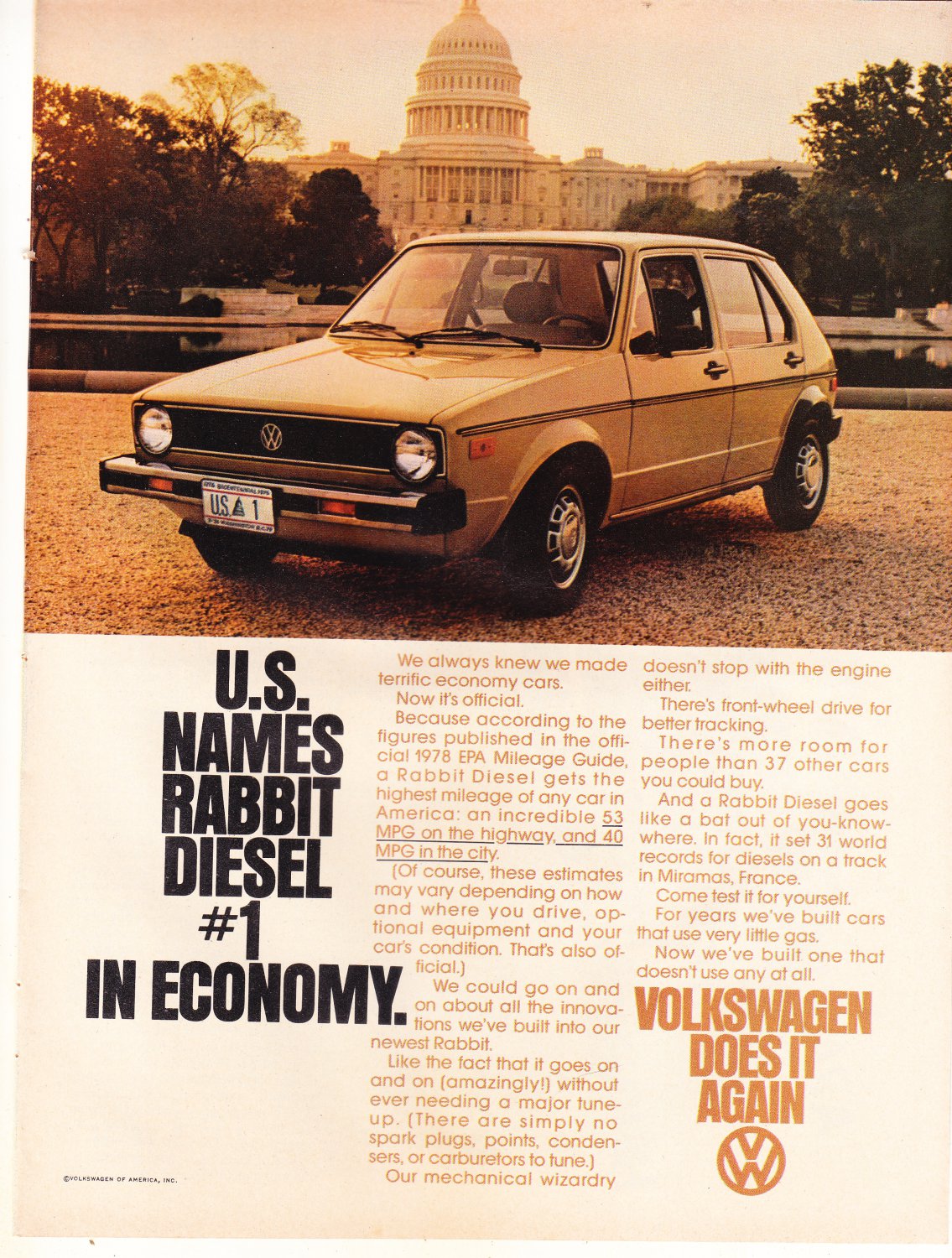 VW Magazine Advertisement Rabbit Magazine Advertisement