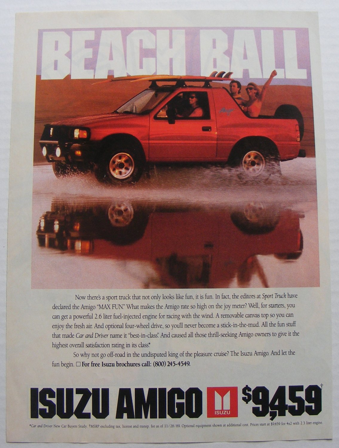 Isuzu Amigo original magazine print advertisement