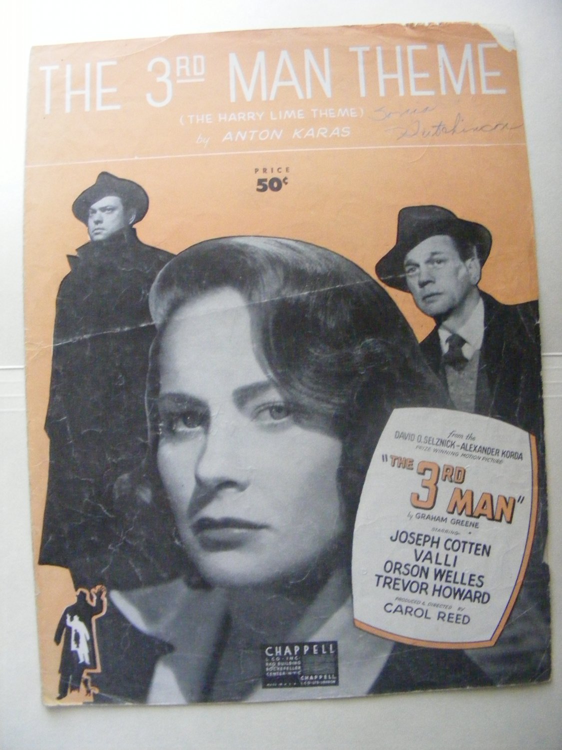 Vintage Sheet Music The 3rd Man Theme, Anton Karas 1949