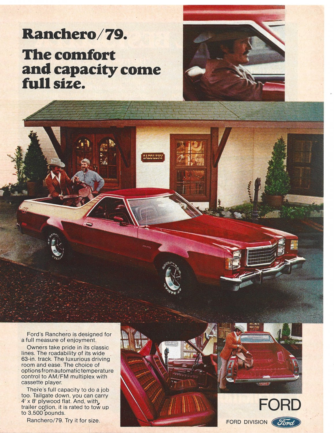 Vintage 1979 FORD RANCHERO 79 Car Print Ad
