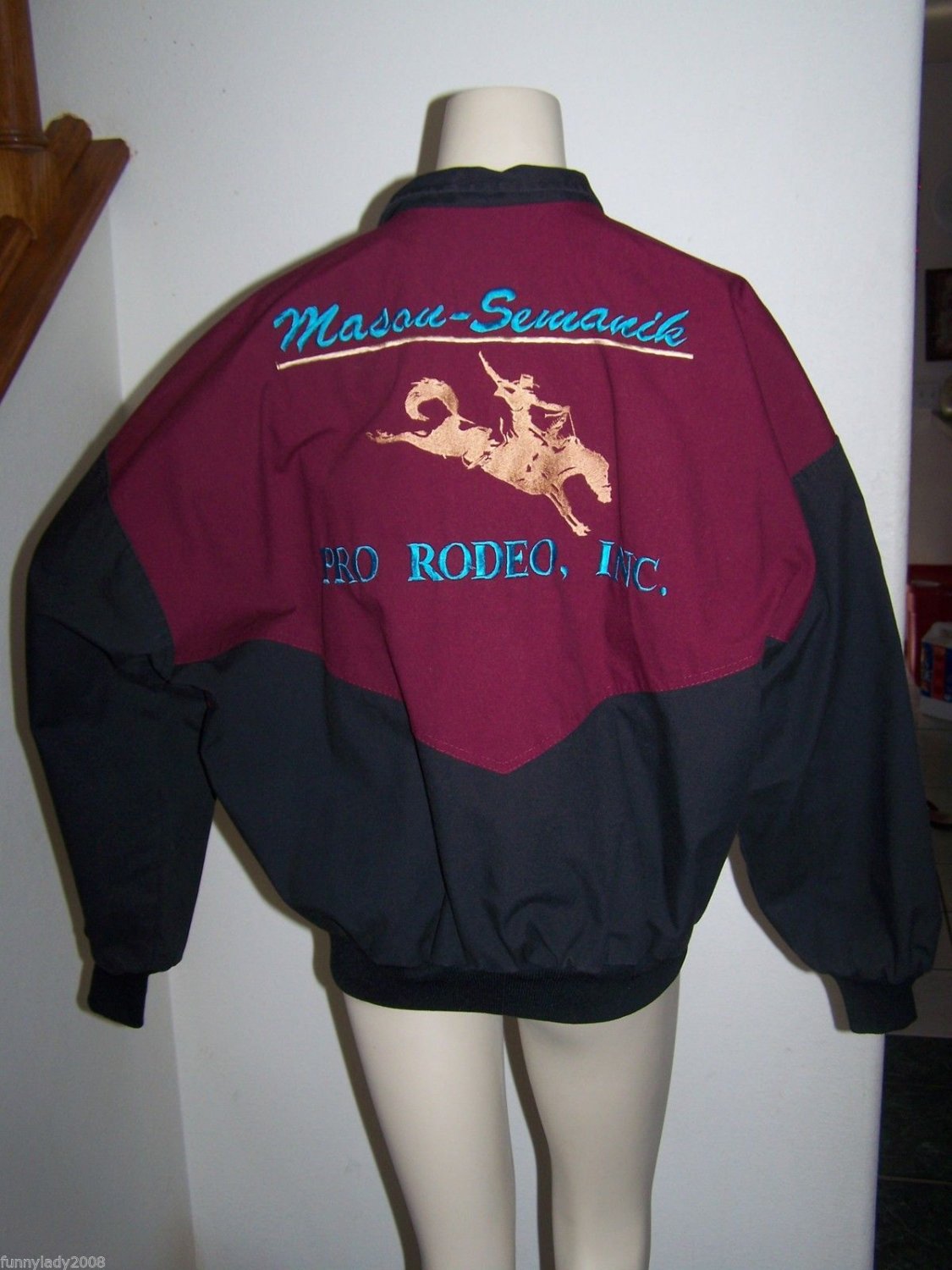 Vintage Bee Wild Jacket American Made Pro Rodeo Bull Rider Roping Black ...