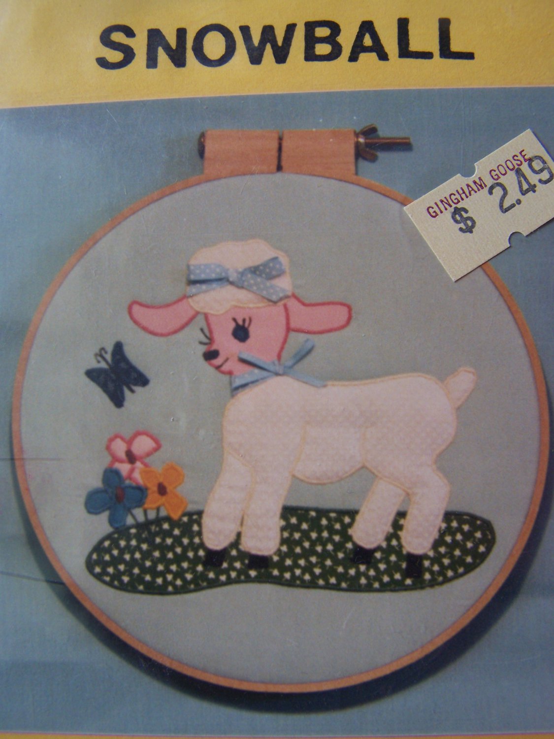 Vintage Snowball Lamb Applique Pattern Country Crafts Hoop Wallhanging