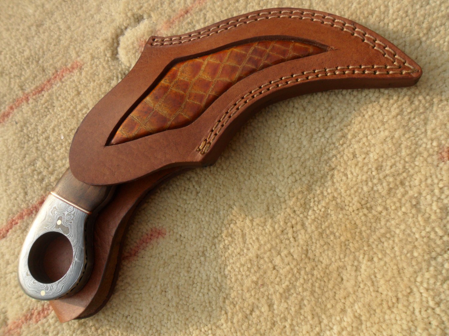 Custom Handmade Karambit Damascus Knife (ZE-K0001)