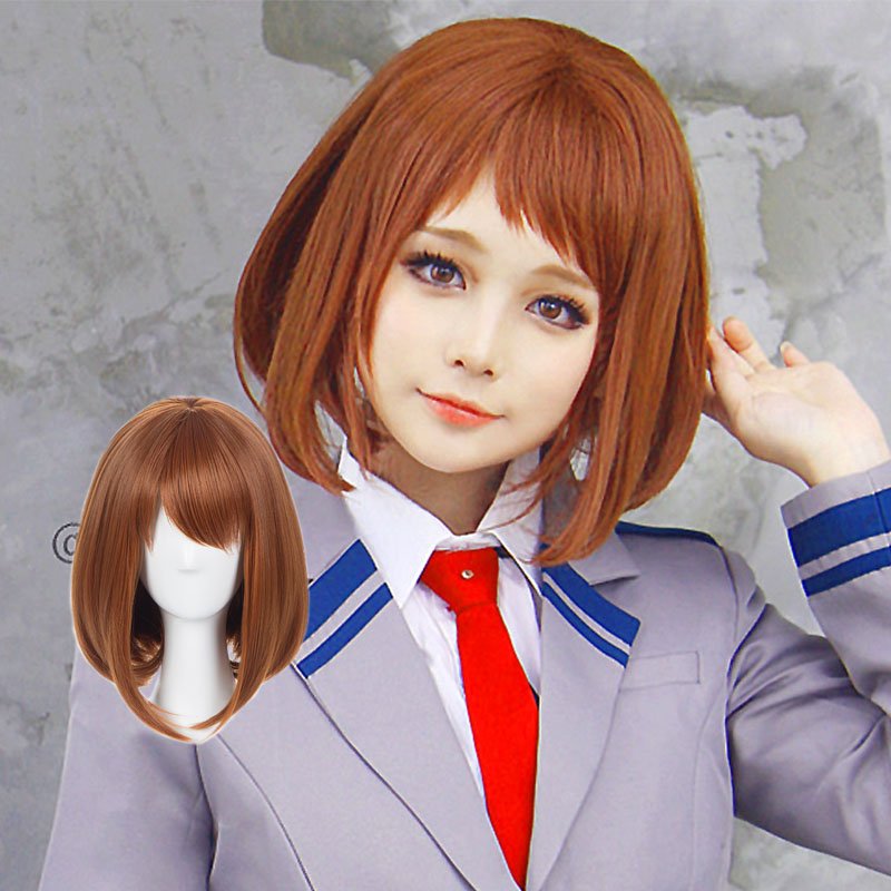 My Hero Academia Ochako Uraraka 麗日 お茶子 cosplay brown anime wigs